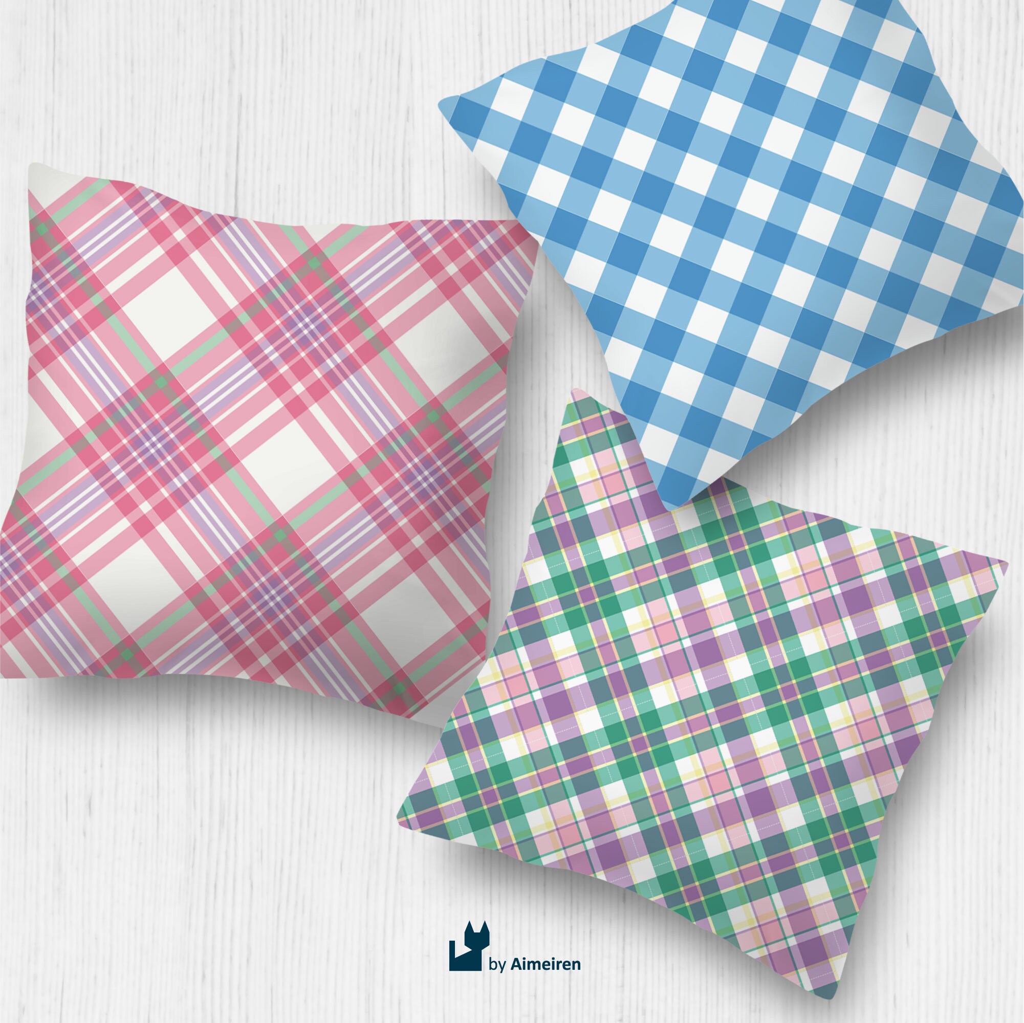 20 Spring Seamless Plaid Patterns Scrapbook Paper Journal & - Etsy