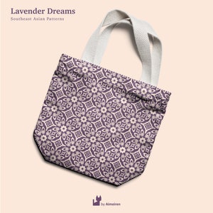 Southeast Asian Style Digital Paper | Purple Monochrome Color ...