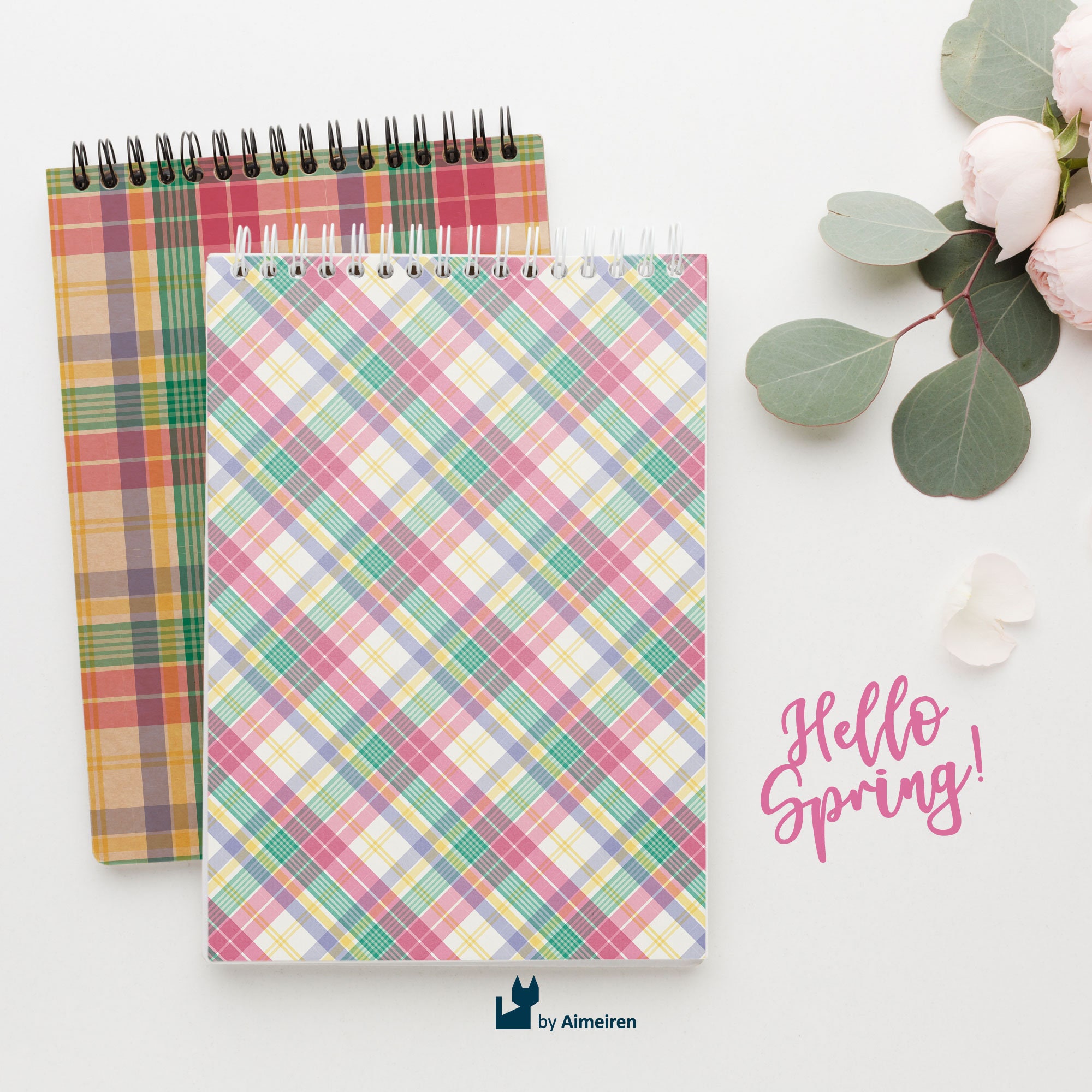 20 Spring Seamless Plaid Patterns Scrapbook Paper Journal & - Etsy