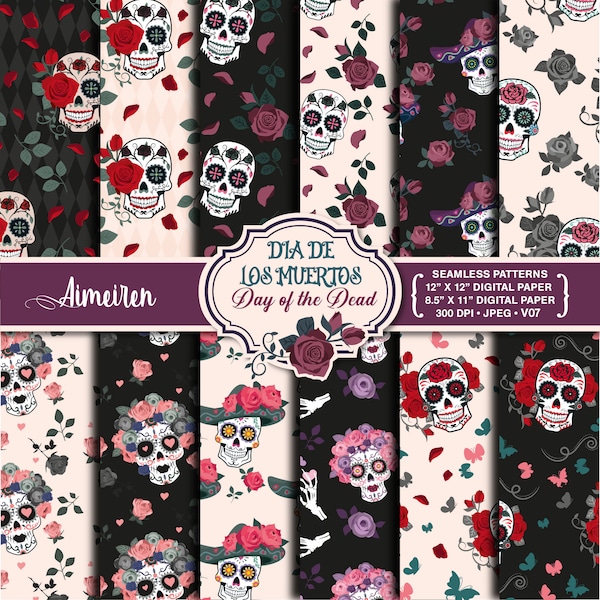 Day of the Dead Scrapbook Paper - Etsy