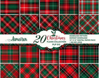 Scottish Tartan Digital Paper Digital Christmas Plaid - Etsy