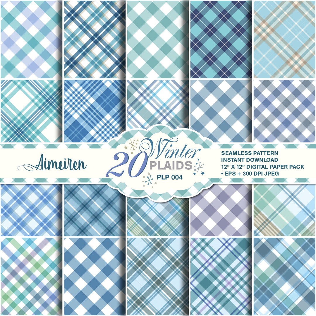 20 Winter Seamless Plaid Pattern, Cross Stitch Pattern, Scrapbook ...