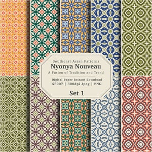 Southeast Asian Seamless Patterns: Vibrant Digital Paper (digital ...