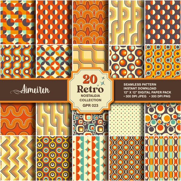 Digital Vintage Retro Craft Paper - Etsy