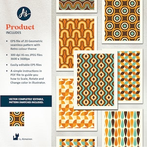 Retro Digital Paper 50's Mid Century Vector Scrapbook - Etsy