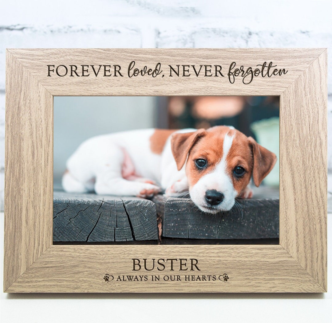 Personalised Dog Memorial Photo Frame Keepsake Engraved Forever Loved ...
