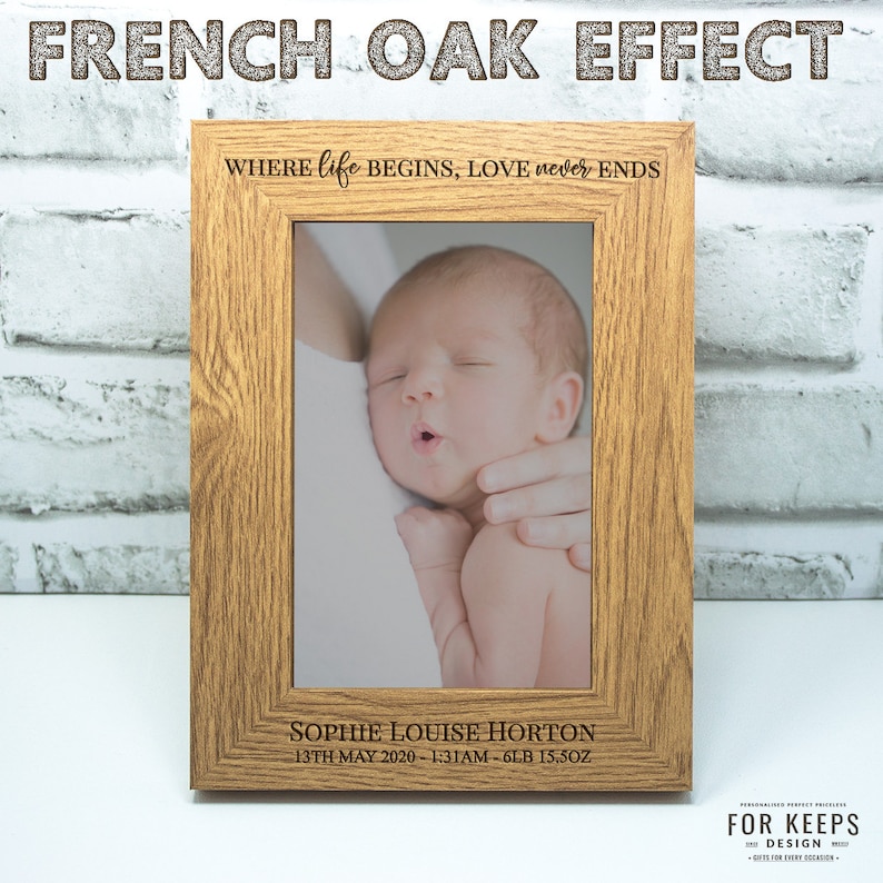 Personalised Newborn Photo Frame Gift Keepsake Engraved Birth - Etsy