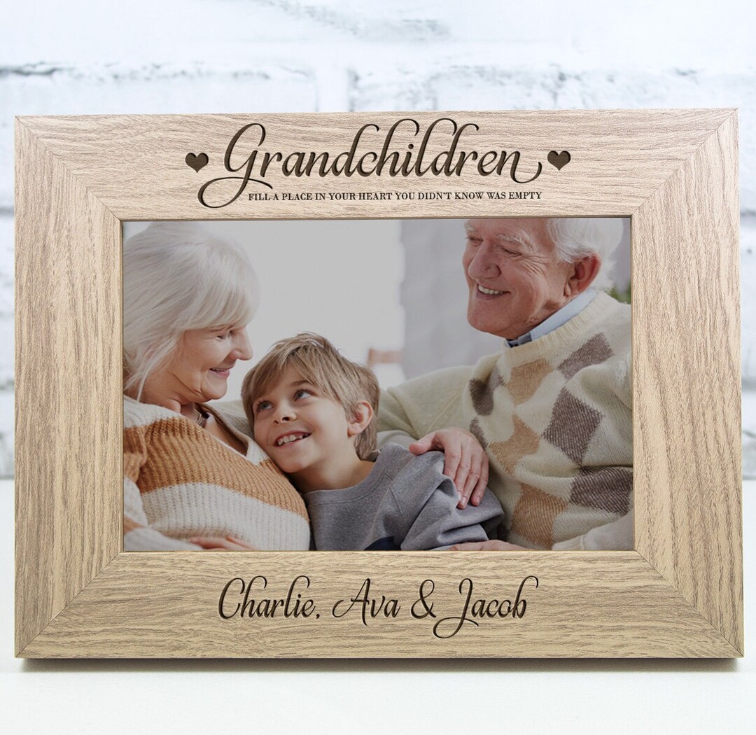 Personalised Grandchildren Photo Frame Christmas Gift Grandma Grandad ...