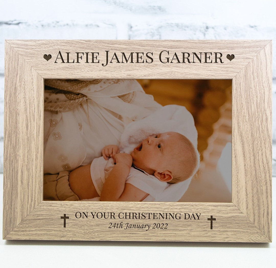 Personalised Christening Photo Frame Gift Keepsake Engraved - Etsy UK