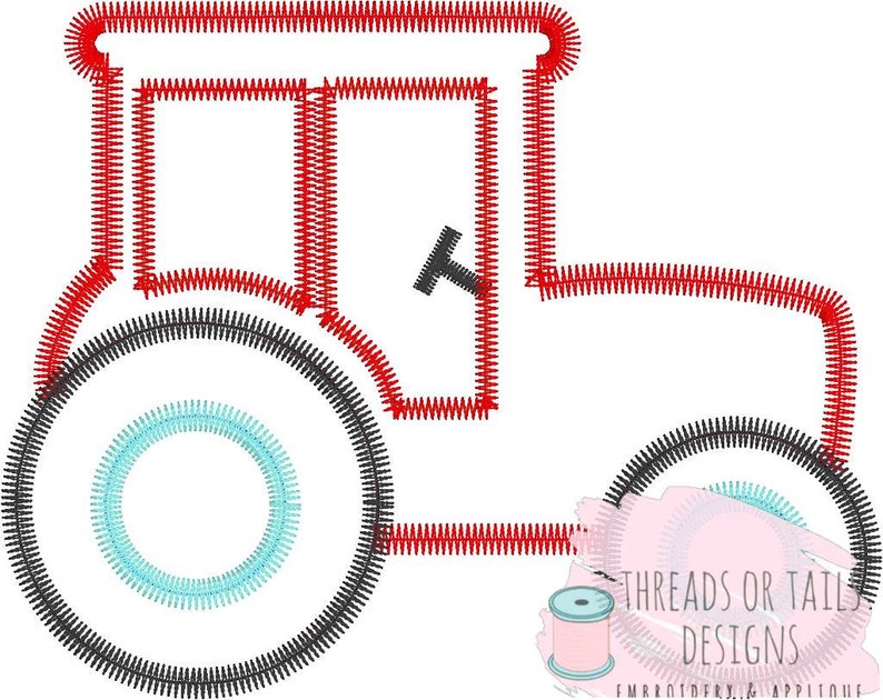 Tractor Applique Tractor Applique Design Tractor Design | Etsy
