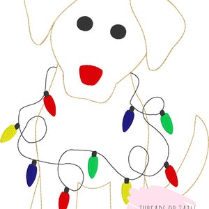 Christmas Dog Applique - Christmas Dog Bean Stitch Applique Design ...