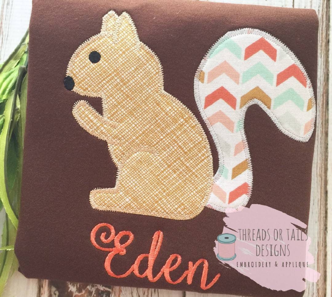 Squirrel Applique - Squirrel Applique Design - Squirrel Design ...