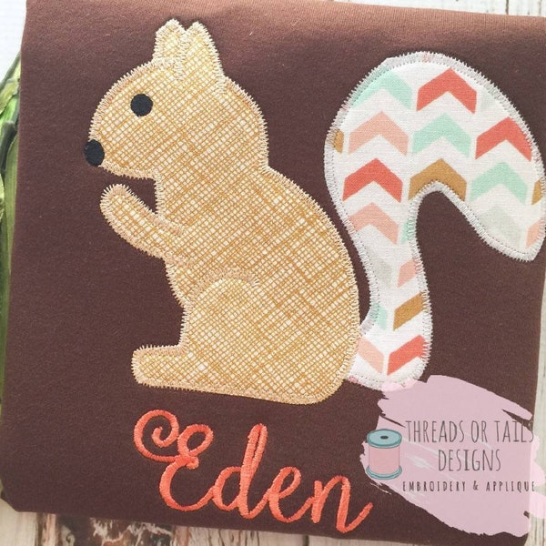 Squirrel Applique - Etsy