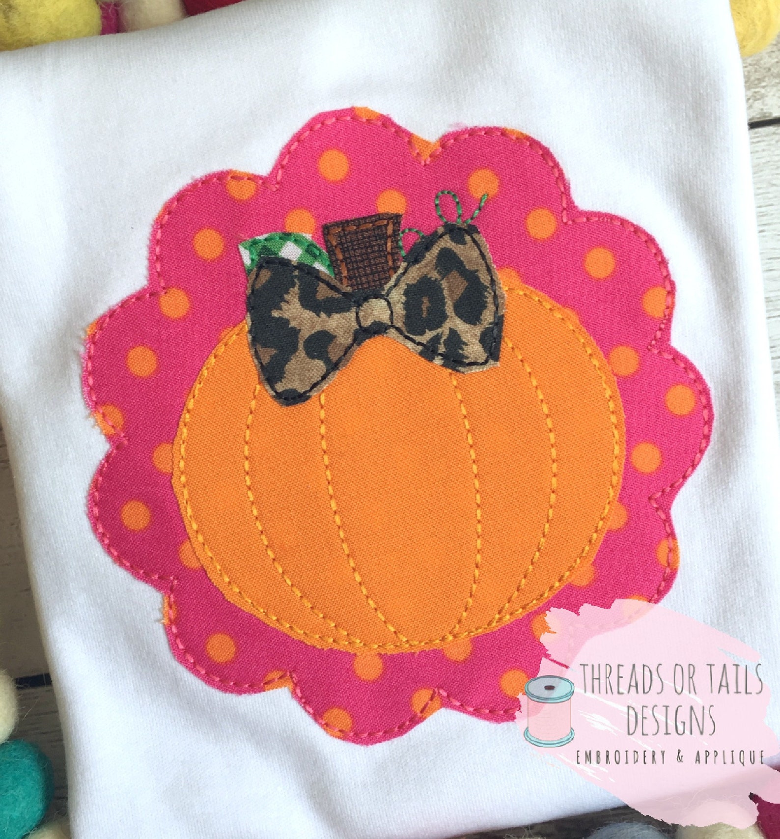 Pumpkin Scallop Patch Applique - Pumpkin Applique Design - Pumpkin ...