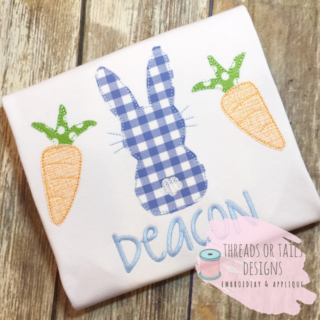 Easter Applique - Easter Design - Bunny Design - Bean Stitch Applique ...