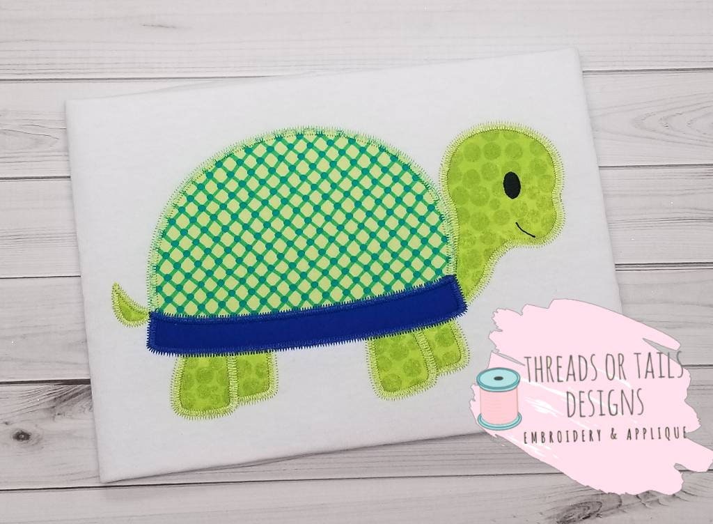 Turtle Applique - Turtle ZZ Applique Design - Boy Turtle Applique ...