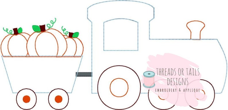 Fall Train Applique Pumpkin Train Applique Design Train | Etsy