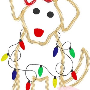 Christmas Dog Applique - Christmas Dog ZZ Applique Design - Dog ...