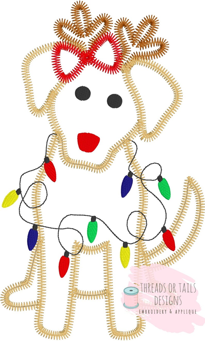 Christmas Dog Applique - Christmas Dog ZZ Applique Design - Dog ...