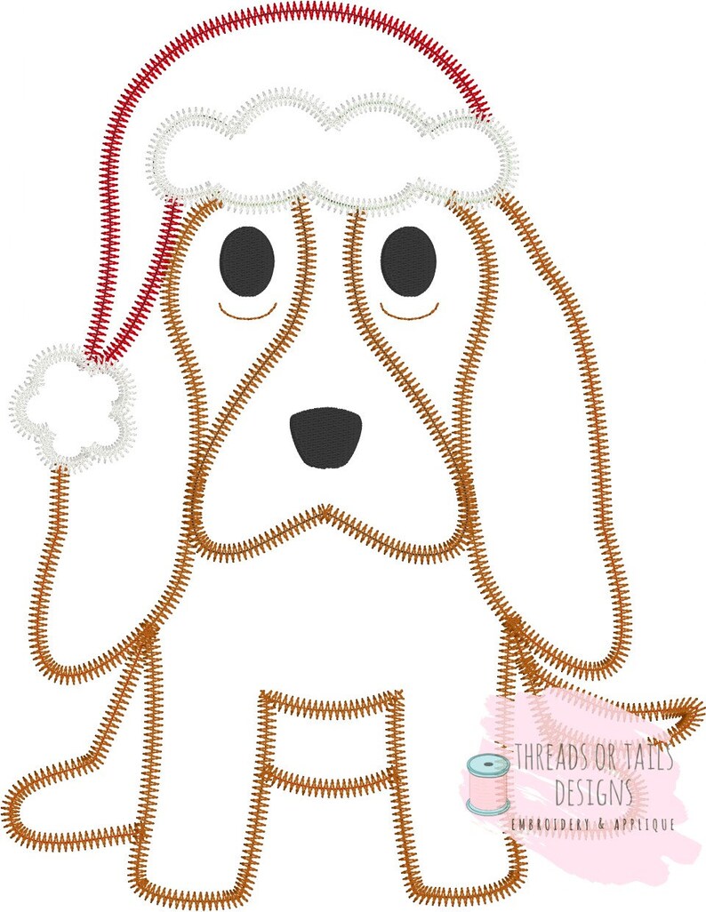 Christmas Dog Applique - Christmas Dog ZZ Applique Design - Dog ...