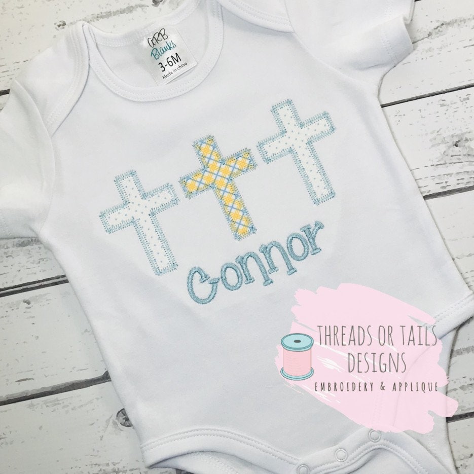 Easter Applique Easter Design Cross Trio Design Zig Zag | Etsy