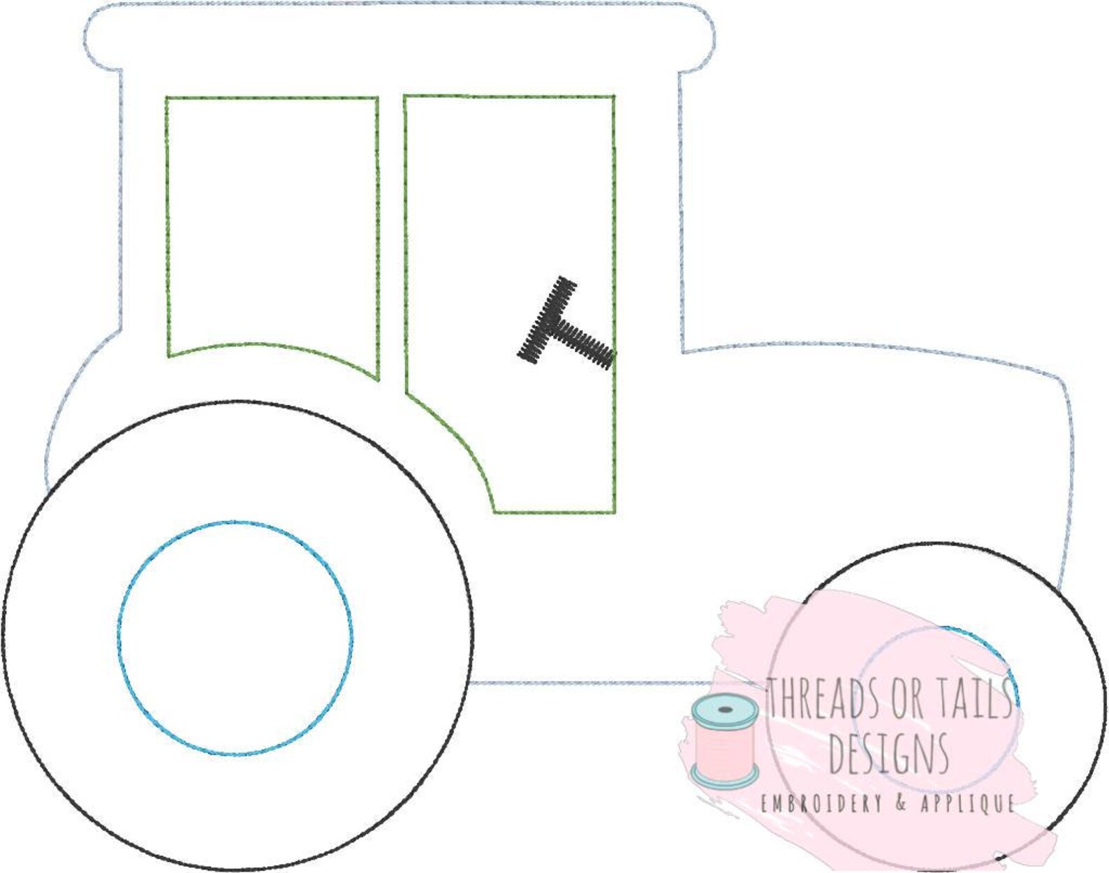 Tractor Applique Tractor Applique Design Tractor Design | Etsy