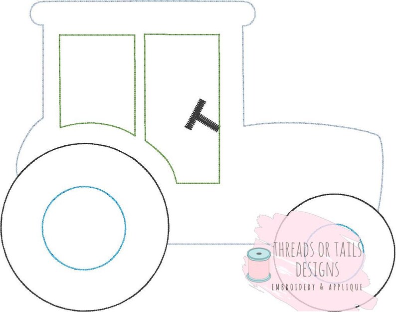 Tractor Applique Tractor Applique Design Tractor Design | Etsy