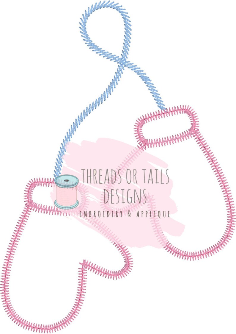 Mitten Applique - Zig Zag Applique - Mittens Design - Winter Applique ...