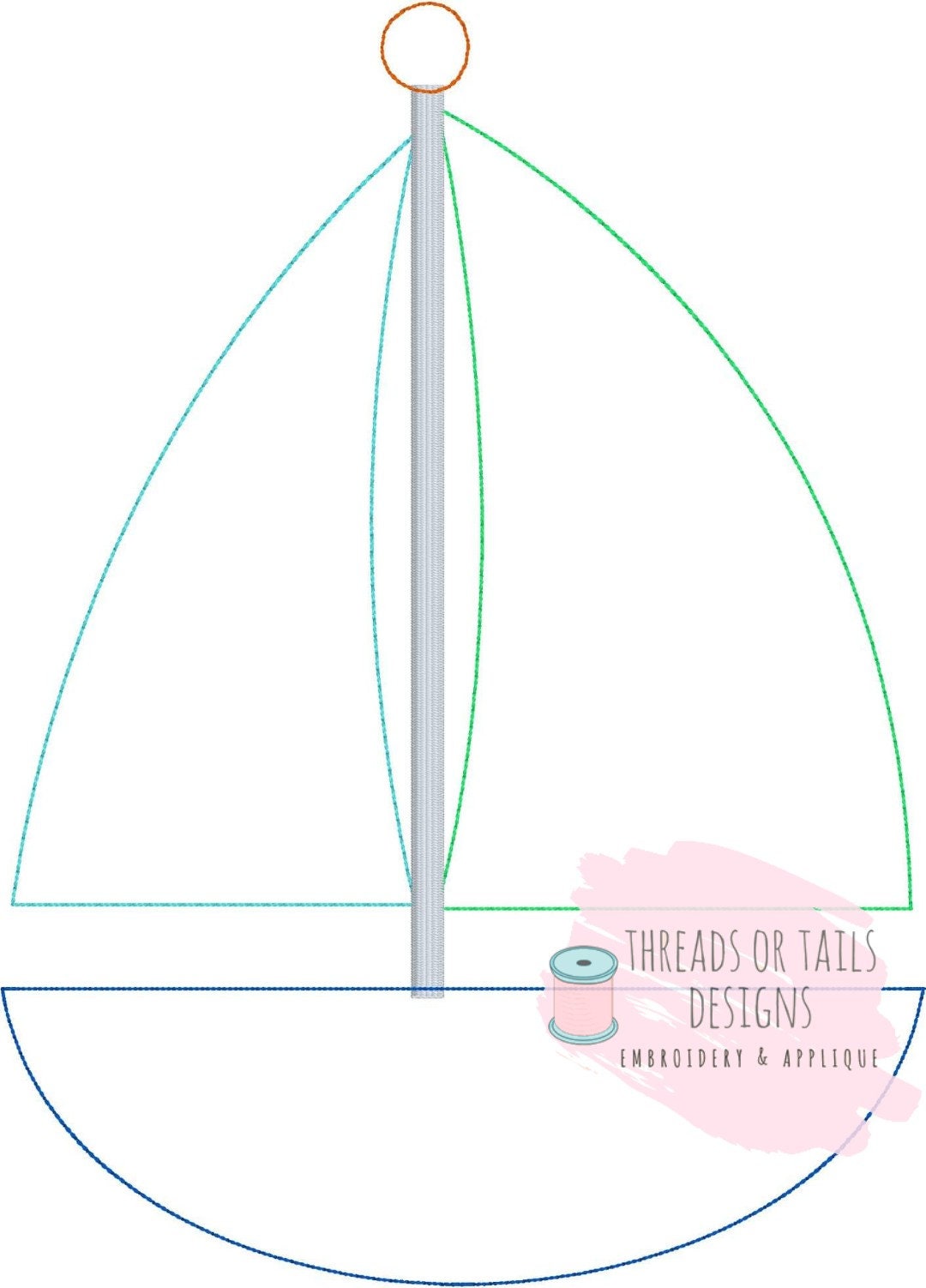 Sailboat Applique - Sailboat Bean Stitch Design - Sailboat Design ...