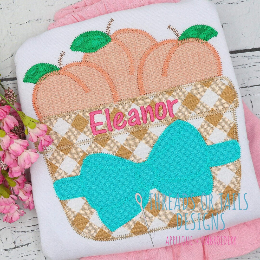 Peach Applique - Peach Basket Design - Peach Basket Design - Zig Zag ...