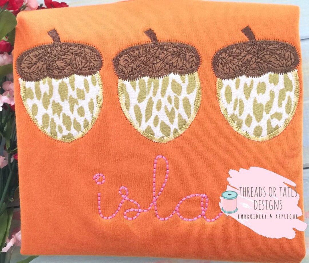 Acorn Trio Applique - Acorn Applique Design - Acorn Design - Acorn Zig ...