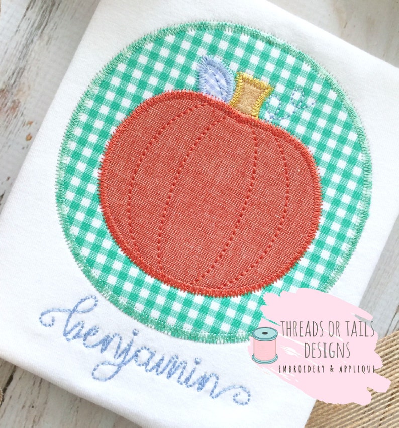 Pumpkin Circle Patch Applique Pumpkin Applique Design | Etsy