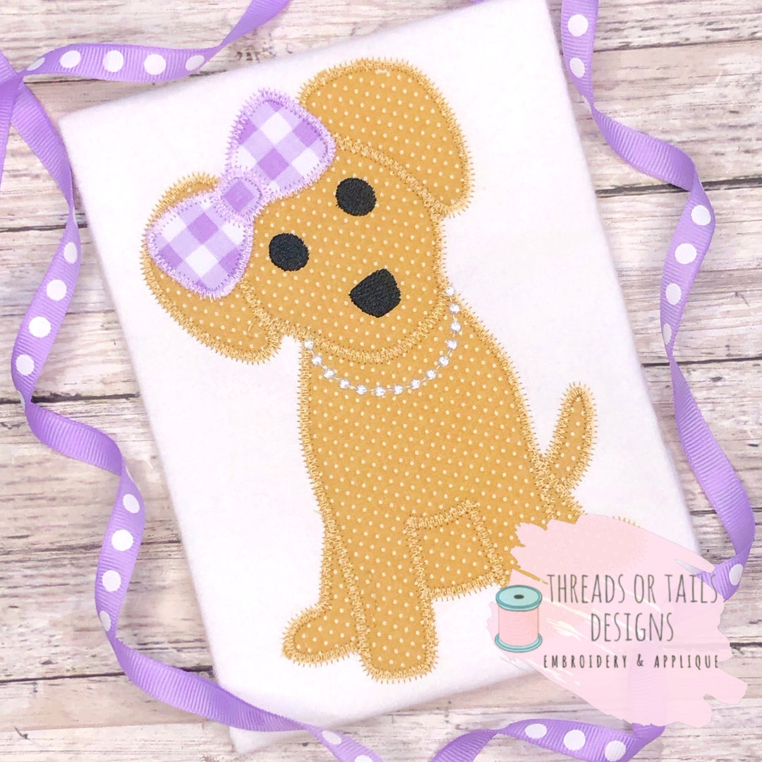 Puppy Applique - Dog ZZ Applique Design - Girl Dog Applique - Girl Dog ...