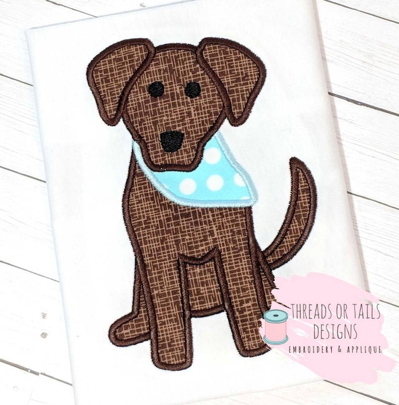 Dog Applique Dog Satin Stitch Applique Design Boy Dog | Etsy