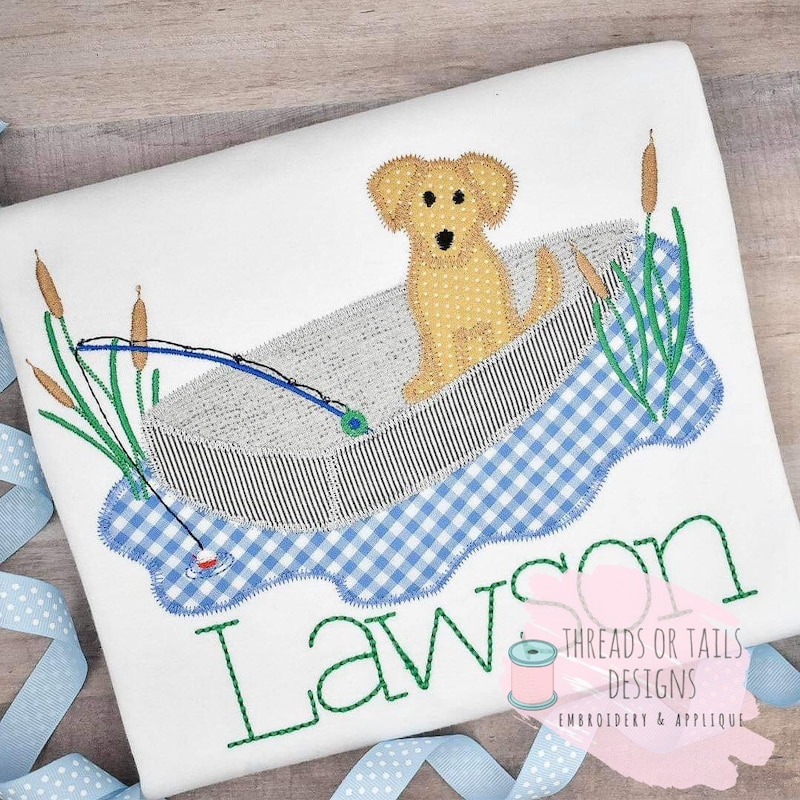 Fishing Applique - Etsy