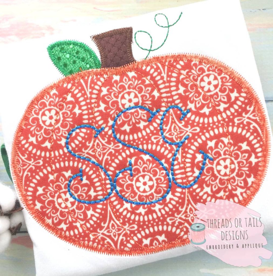 Pumpkin Applique Pumpkin Applique Design Pumpkin Design Pumpkin Zig Zag ...