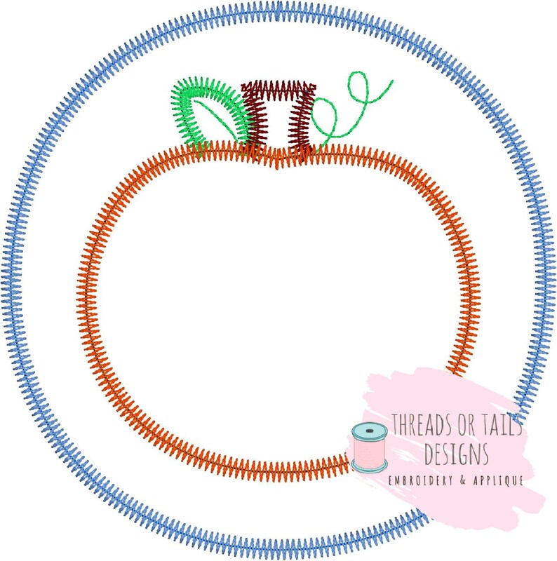 Pumpkin Circle Patch Applique Pumpkin Applique Design | Etsy