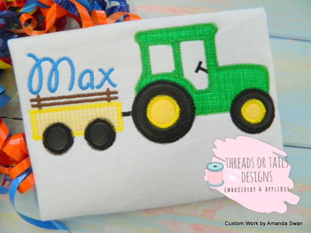 Tractor Applique - Tractor and Trailer Applique Design - Tractor and ...