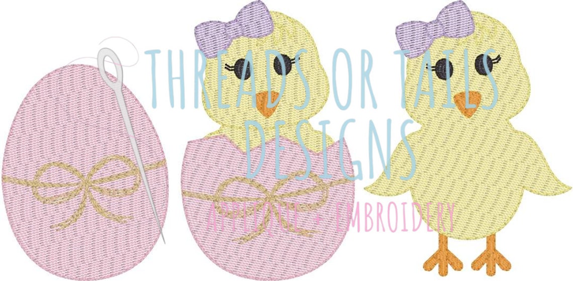 Easter Chick Design Easter Design Sketch Embroidery Design | Etsy