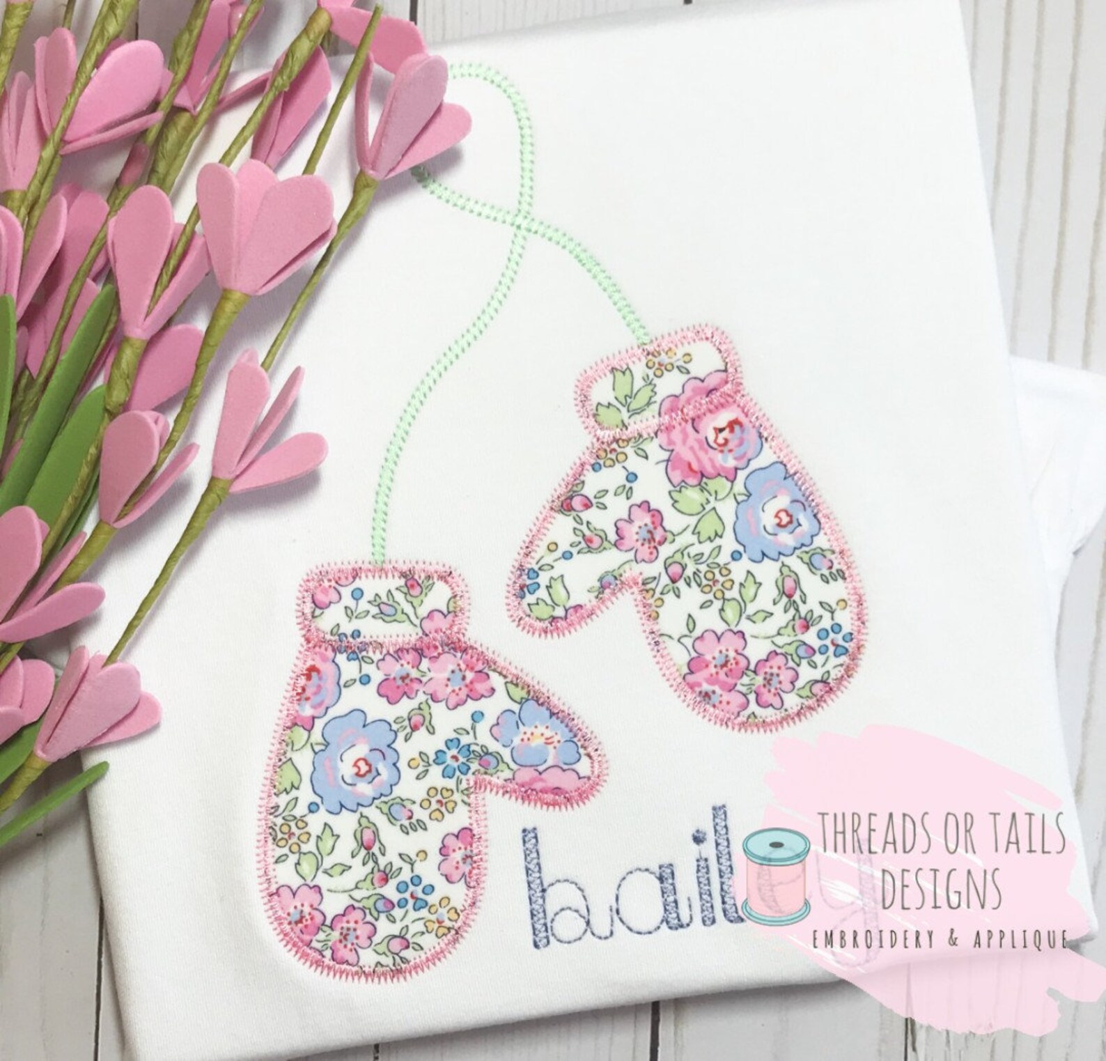 Mitten Applique - Zig Zag Applique - Mittens Design - Winter Applique ...