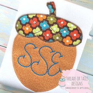 Acorn Applique - Acorn Applique Design - Acorn Design - Acorn Zig Zag ...