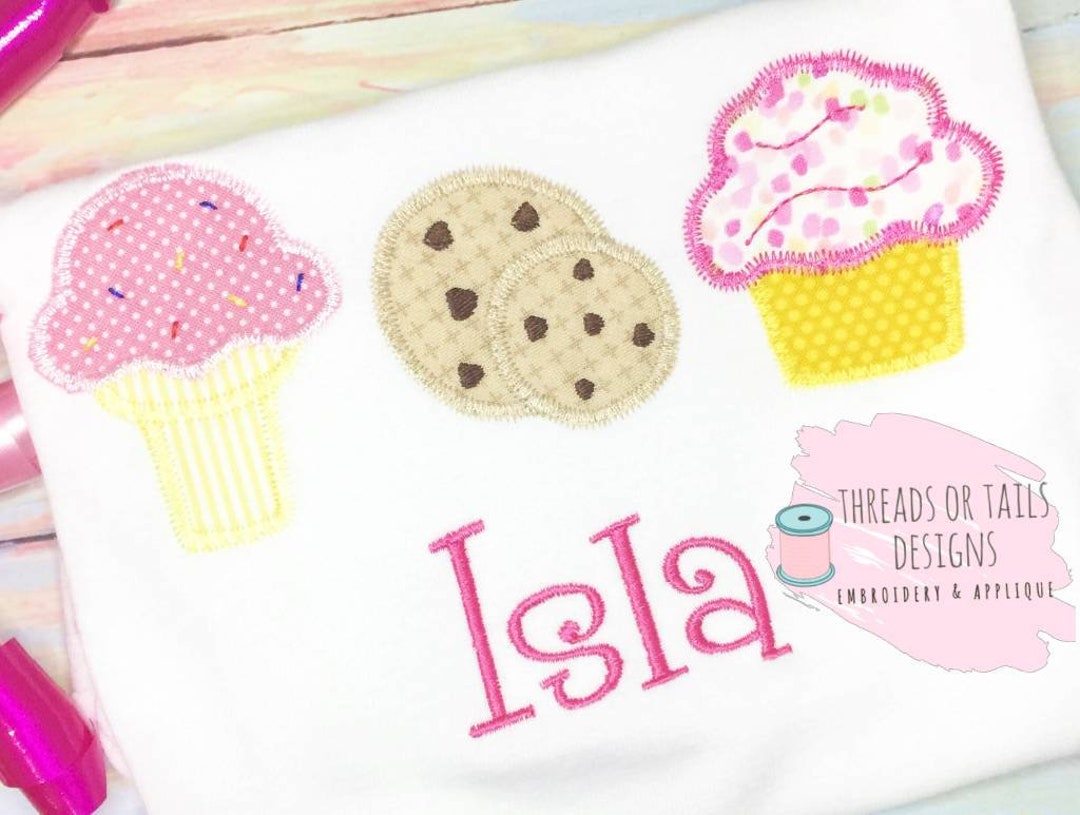Dessert Applique - Dessert Trio Applique Design - Ice Cream Applique ...