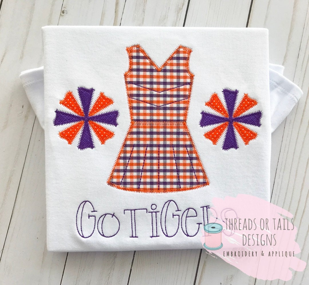 Cheerleader Applique - Cheer Applique Design - Cheerleader Zig Zag ...