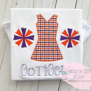 Cheerleader Applique - Cheer Applique Design - Cheerleader Zig Zag ...