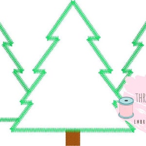 Christmas Tree Applique - Christmas Tree Applique Design - Tree Design - Tree Zig Zag Applique ...