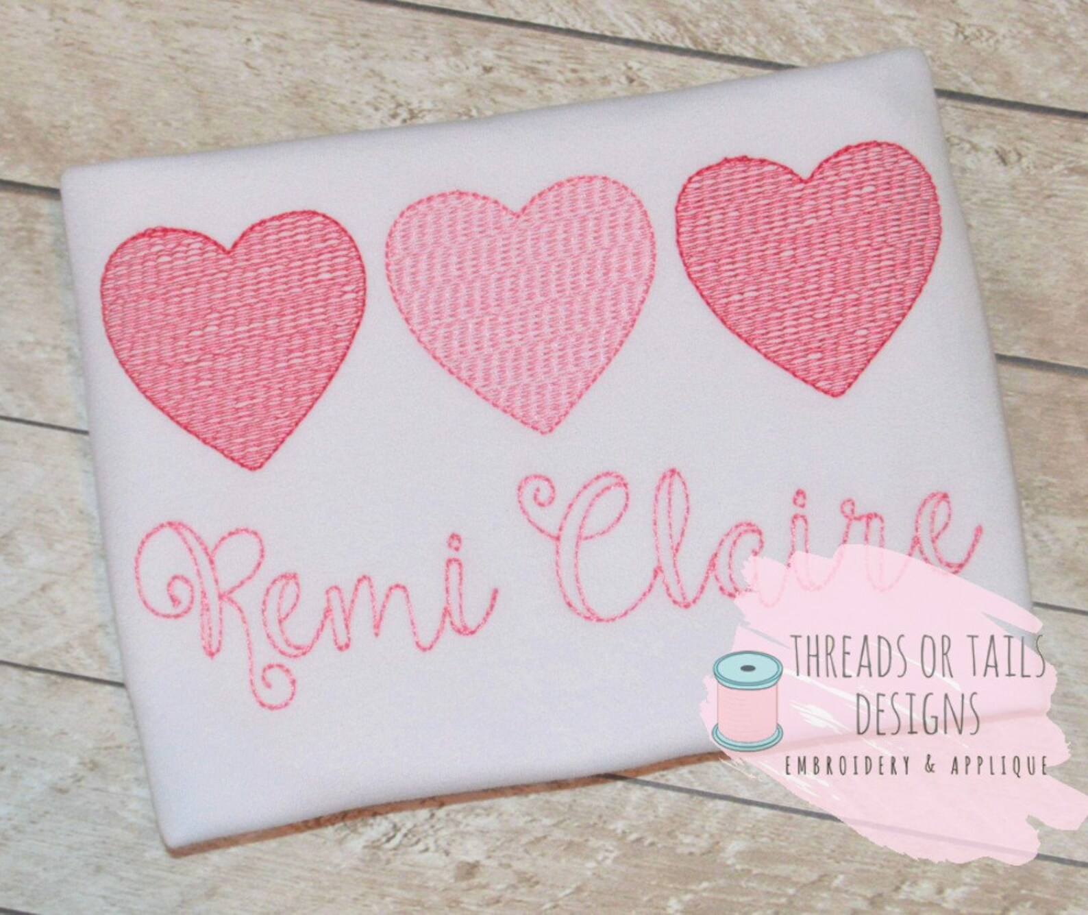 Heart Trio Sketch Design Heart Sketch Embroidery Heart - Etsy