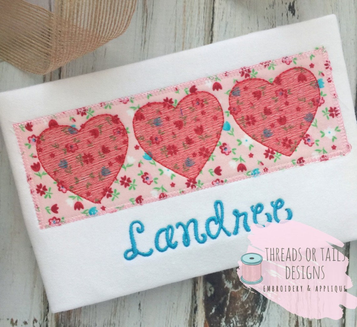 Heart Trio Sketch Design Heart Sketch Embroidery Heart - Etsy