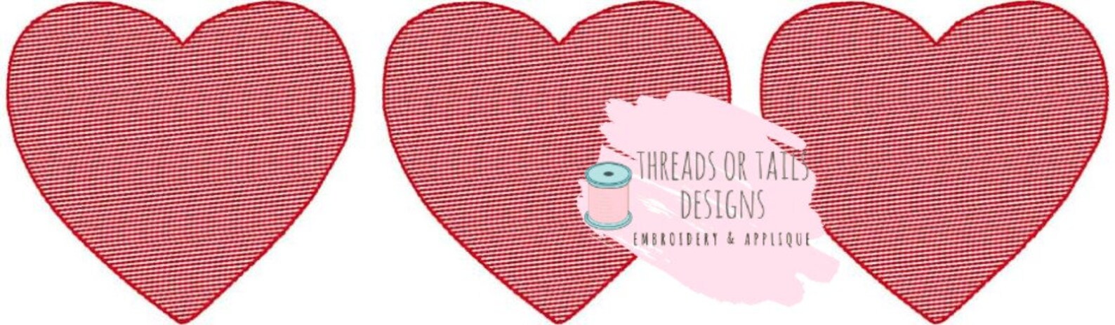 Heart Trio Sketch Design Heart Sketch Embroidery Heart - Etsy