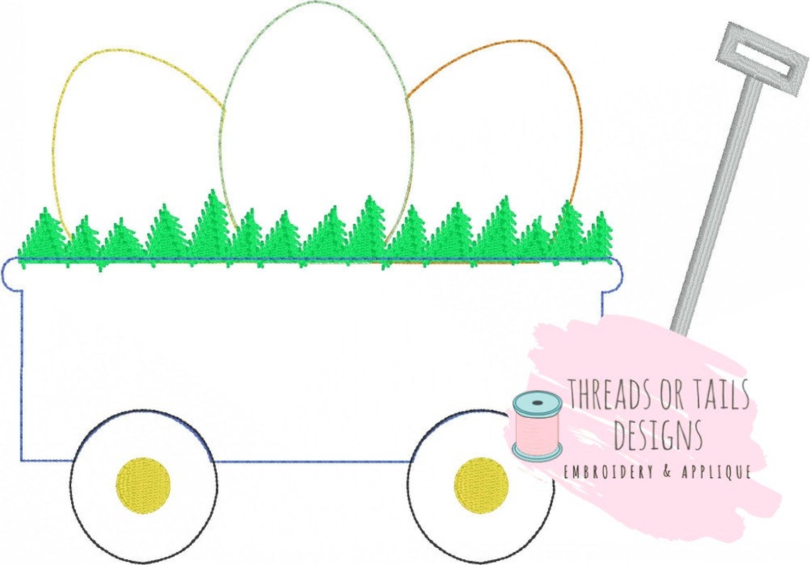 Easter Wagon Applique Easter Wagon Design Wagon Design - Etsy