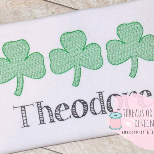 4 Leaf Clover Shamrock St. Patrick's Day Bow Trio Sketch - Etsy